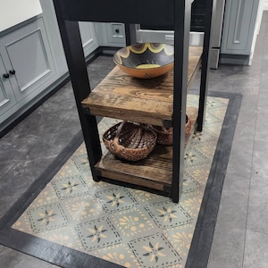 Early American Floorcloth Area Rug. Primitive Floor Cloth. May House ...