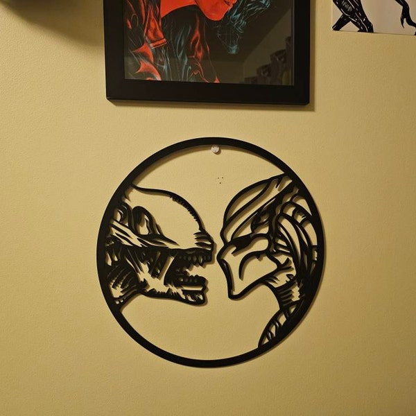 Alien Predator Art , Alien and Predator Wood Wall Decor , Predator ...