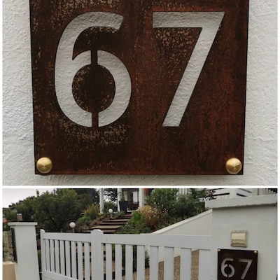 Corten Steel Custom Sign, Your Logo Corten, House Address Plaque ...
