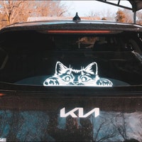 Cat Face Meow Decal, Cat Decal, Meow, Car Decal, Vinyl Decal, Laptop ...