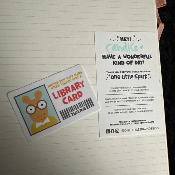 Arthur Library Card Sticker, PBS Illustration, Having Fun Isn't Hard ...