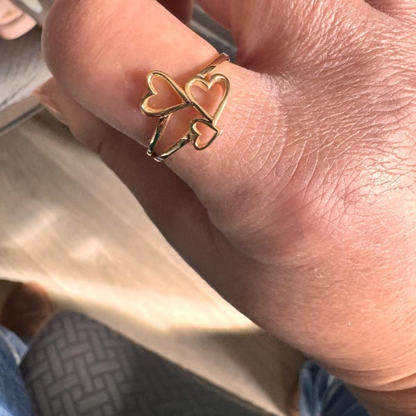 14K Solid Gold 2 Tone Ring, 925 Sterling Silver 2 Tone Ring, Solid Gold ...