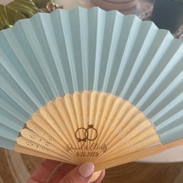 Wedding Colored Fan in Bulk Rustic Fan Custom Wedding Favor Fan ...