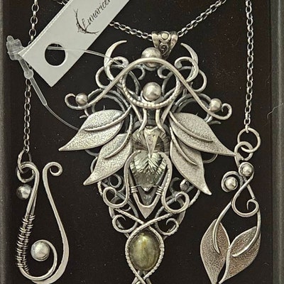Sterling Silver Wire Wrapped Floral Filigree Ornate Necklace Pendant ...