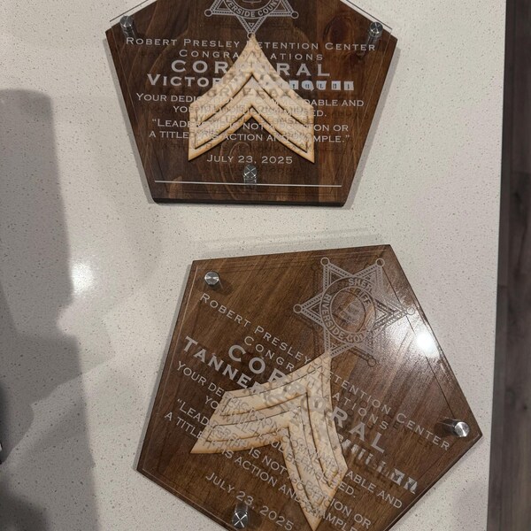 Commemorative Acrylic Engraved Wood Plaque | Promotional Gift | Police ...