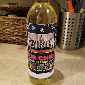 Christmas Teacher Wine Label Printable Christmas Teacher Gifts ...