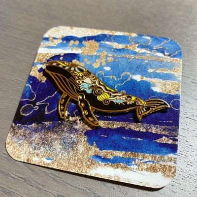 Harmony Whale Enamel Pin Lillbits Whale Pin - Etsy