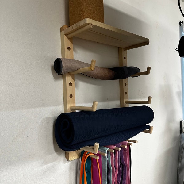 Fully Adjustable Yoga Mat Holder Shelf Home Gym Wall Organizer; Home ...