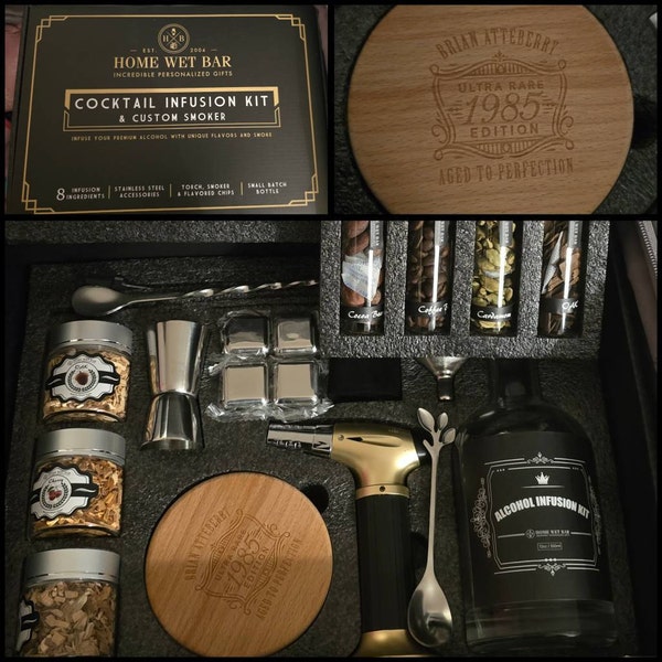 DIY Cocktail Infusion Kit and Whiskey Smoker 24pc - Whiskey Lover Gift ...