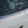 Anti Elon Tesla Club Die-cut STATIC CLING Vinyl Non-adhesive Window ...