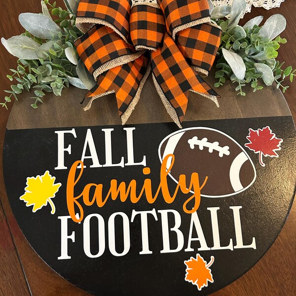 Fall Front Door Decor | Fall Door Hanger | Fall Family Football | Fall ...