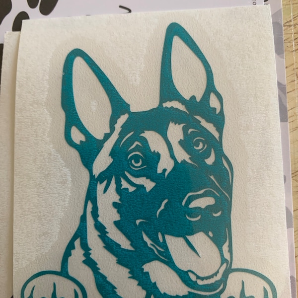 Belgian Malinois Decal | Peeking Belgian Malinois | Dog Decal | Peeking ...