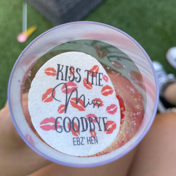 Personalised Kiss the Miss Edible Drink Toppers (1 Sheet) - Etsy UK