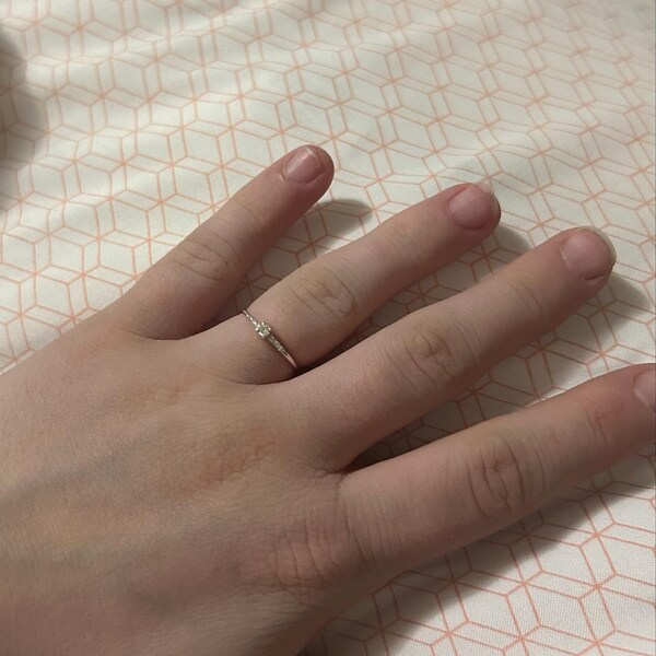 925 Sterling Silver Delicate Promise Ring for Her, Dainty & Simple ...