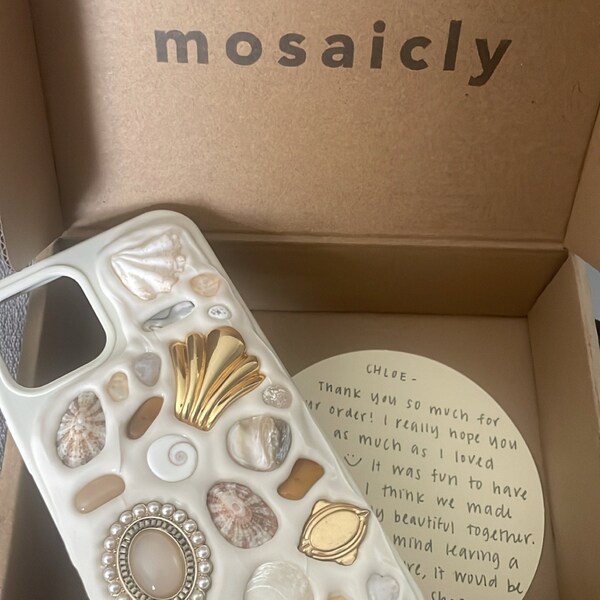 Shell Stone Mosaic Decoden Phone Case - Etsy