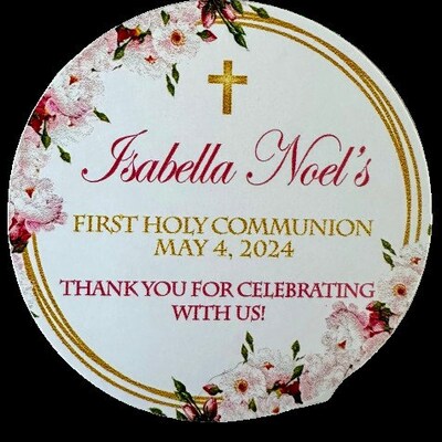 Communion Sticker, Personalized First Holy Communion Stickers, Custom ...