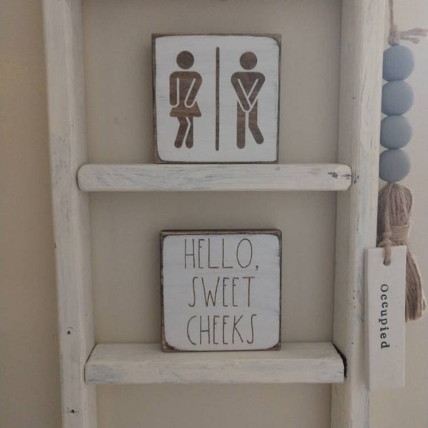 Occupied Bathroom Door Sign | Do Not Disturb Wood Bead Tassel Clay Tag ...