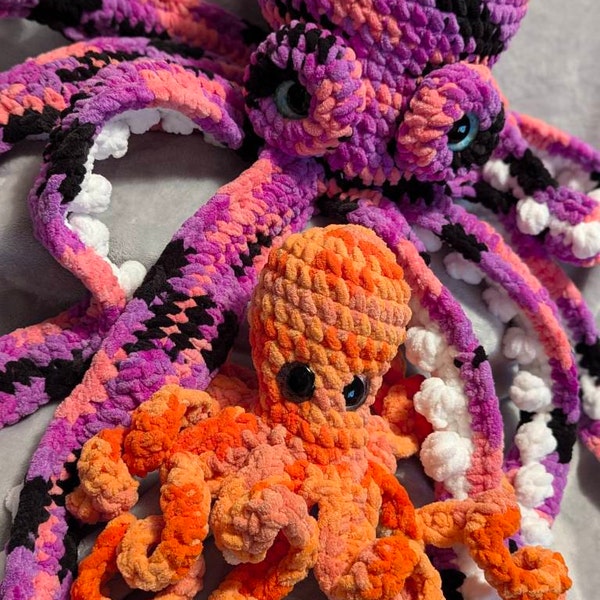 Octo Mama and Baby Crochet Pattern Pdf Amigurumi Octopus Under the Sea ...