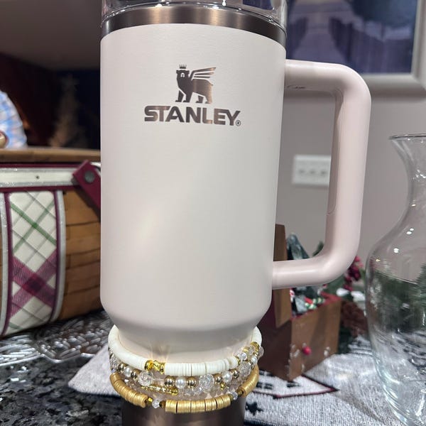 Cream Moon Stanley Bracelets- Tumbler Boot Topper/ Charm Stacked ...