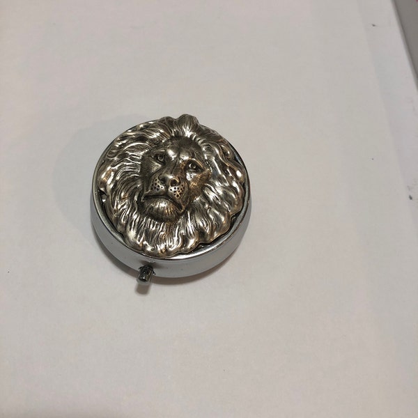 Vintage Silver Lion Head Pill Box, Gothic Inspired, 3 Compartments - Etsy