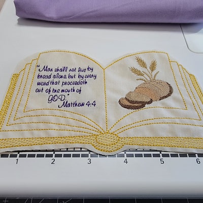 Raggy Applique Open Book Machine Embroidery Design 4 Sizes - Etsy