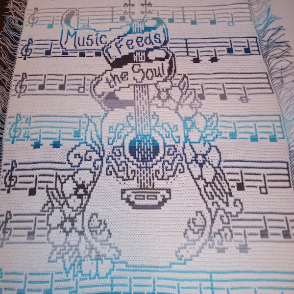 Music Feeds the Soul Overlay Mosaic Crochet Blanket PATTERN ONLY - Etsy