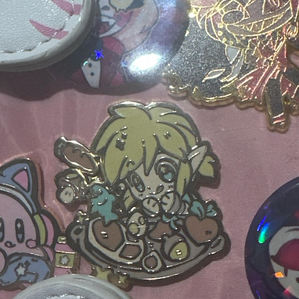 LOZ Enamel Pins | Link With Heart Piece, Link Drinking Lon Lon Milk ...