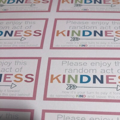 Printable Random Act of Kindness Cards, RAOK, Pay It Forward, DIY ...