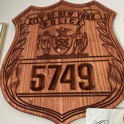 NYPD Wooden Police Badge // NYPD Police Badge // Police Officer ...