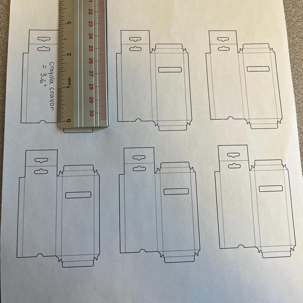 7 Size Wax Crayon Box Template Canva Crayon Box Template Wax Box ...