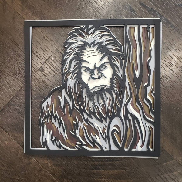 Sneaky Bigfoot 3D Shadow Box SVG/ Sasquatch Mandala Papercut/ Bigfoot ...