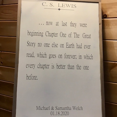 C.S. Lewis Sign/ Chapter One Wooden Sign /engagement Gift / C. S. Lewis ...