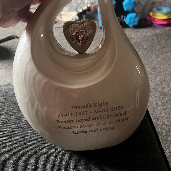 Plaque for Cremation Ashes Urn Name Label Necklace Medallion Urn Fully ...