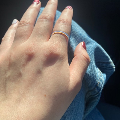 Unicorn Poop Ring With Opal Inlay 6mm Width Diamond Dust Ring ...