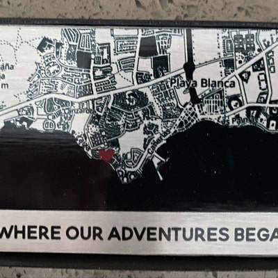 Metal Wallet Card With Map & Caption. Christmas Gift for - Etsy