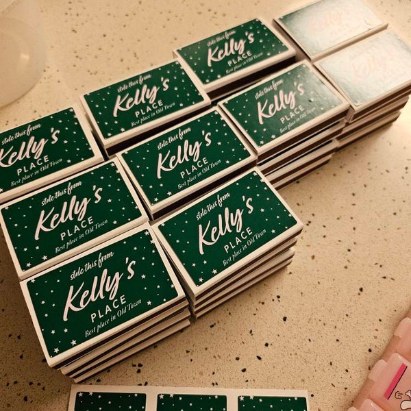 BULK Match Boxes Labels SET OF 50 Personalized Texts Party Favor ...