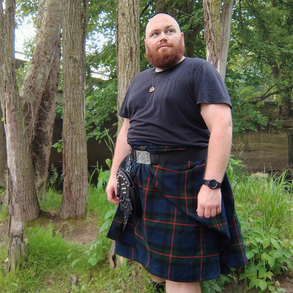 Traditional Highland Vintage Great Kilt Scottish Handmade Great Kilt Acrylic Wool Tartan Great ...