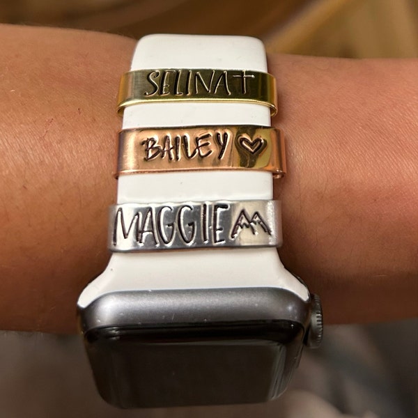 Smart Watch Charms, Personalized Gift, Custom Name, Watch Band Slide ...