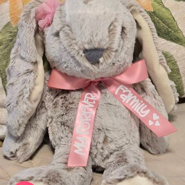 Adoption Bunny Rabbit Stuffed Animal, Personalized Adoption Gift ...