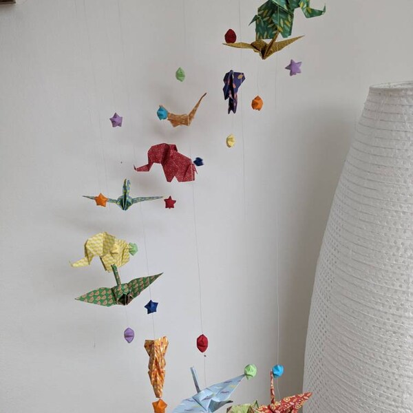 Origami Safari Baby Mobile With Animals of the Savannah, Jungle Mobile ...