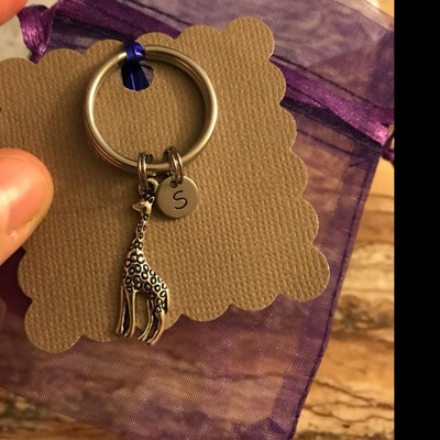 Giraffe Key Ring/ Keychain / Zipper Pull Giraffe Keychain Giraffe Gift ...
