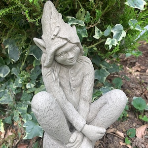 Foxglove the Elf Stone Garden Ornament - Etsy UK