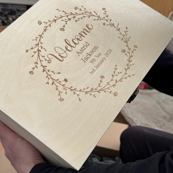 Personalised New Baby Large Wooden Memory Box Gifts Ideas for Boys ...