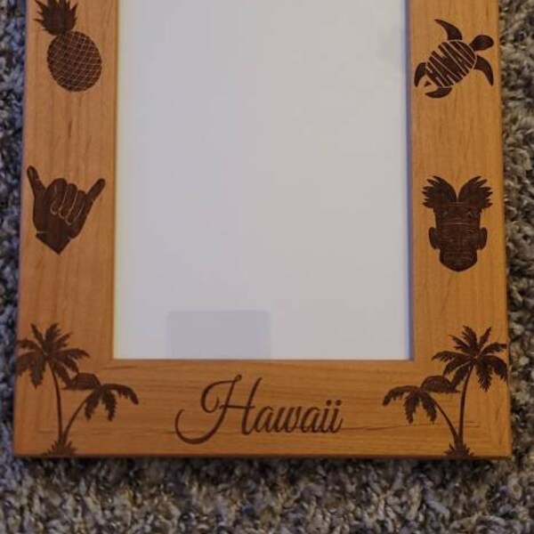 Hawaii Picture Frame 5x7 Vacation Custom Laser Engraved Frame - Etsy
