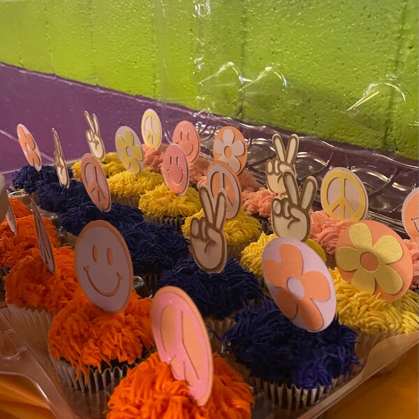 Groovy SVG File, Glowforge File, Two Groovy Cupcake Topper Laser File ...