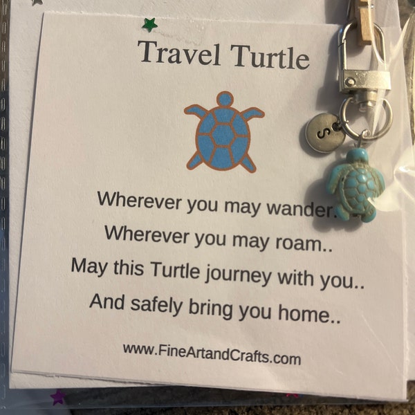 Turtle Keychain, Turtle Keyring, Personalised Gift, Travel Turtle ...