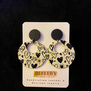 Boho Daisy Scalloped Hinge Earrings With Wooden Arch Spring - Etsy