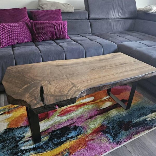 Walnut Monitor Stand, Walnut Tv Console, Wood Monitor Stand, Live Edge ...