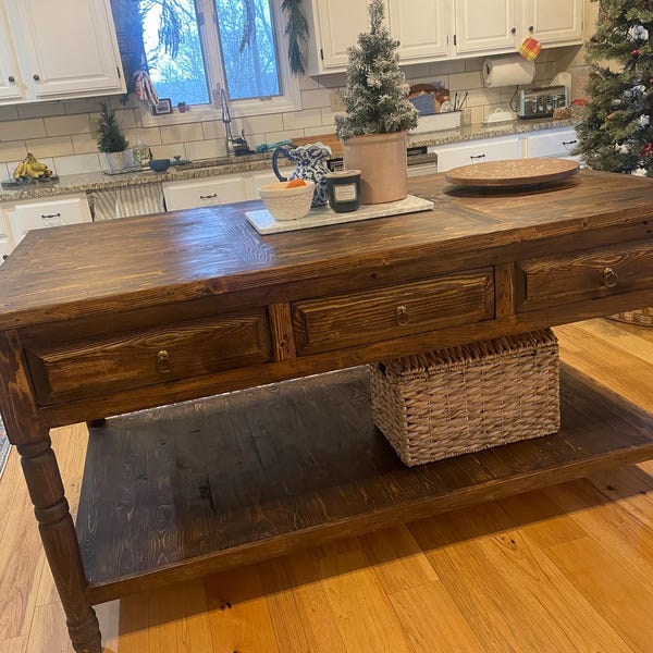 Tobago Reclaimed Wood Kitchen Island - Etsy