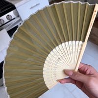 Sage Green Rayon Hand Fans,personalized Text Engraved/printed Fans ...